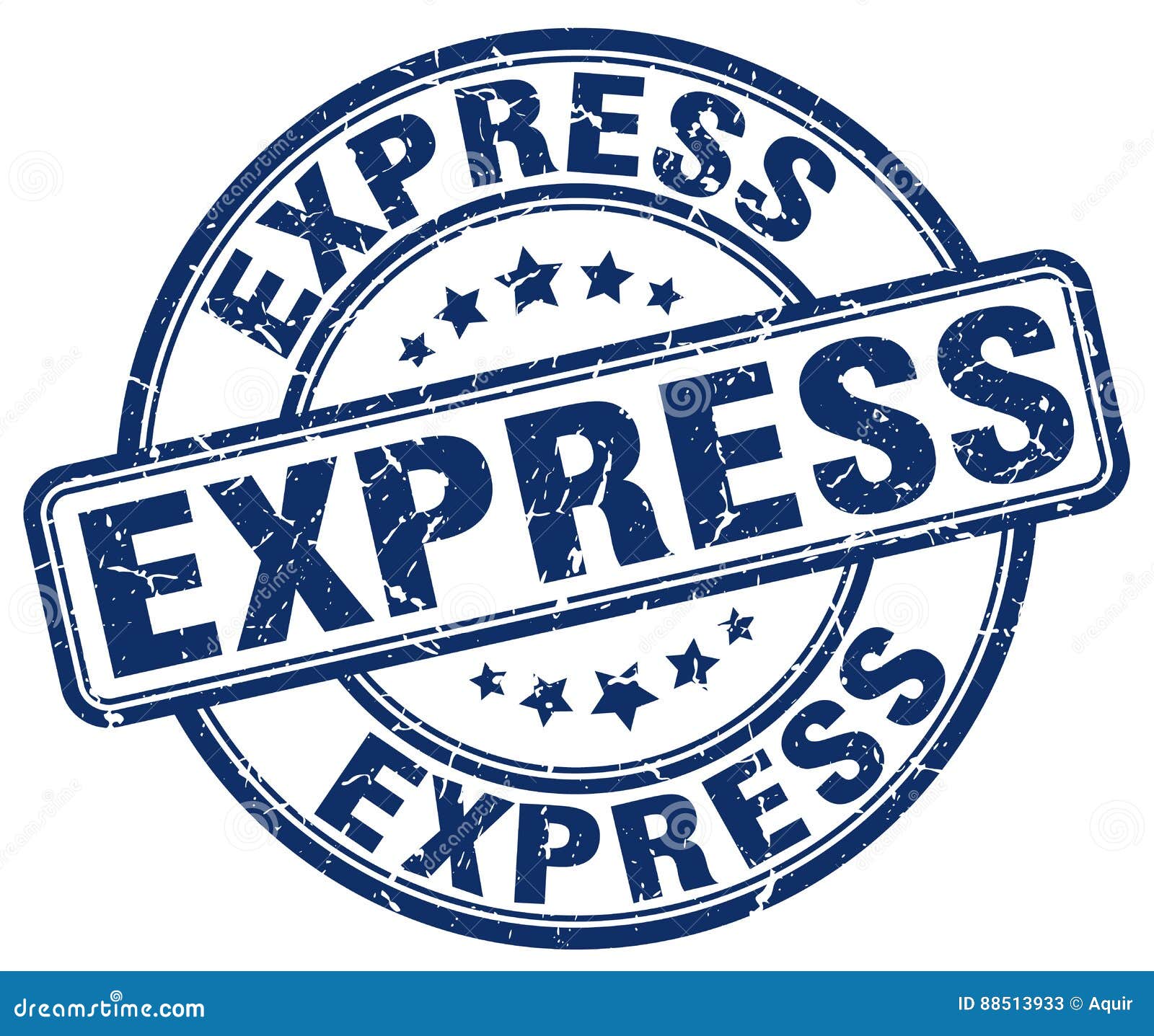 Express Blue Grunge Round Rubber Stamp Stock Vector - Illustration of ...