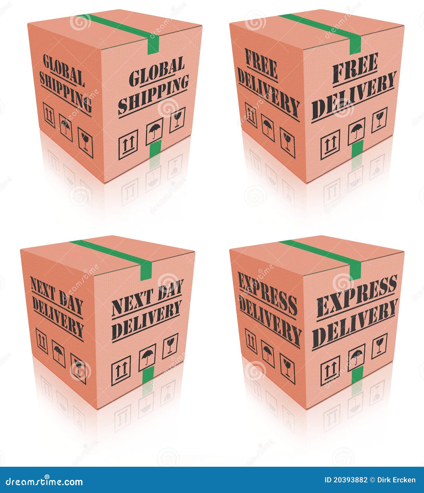 Express Delivery Carboard Box Package Stock Illustration - Illustration ...