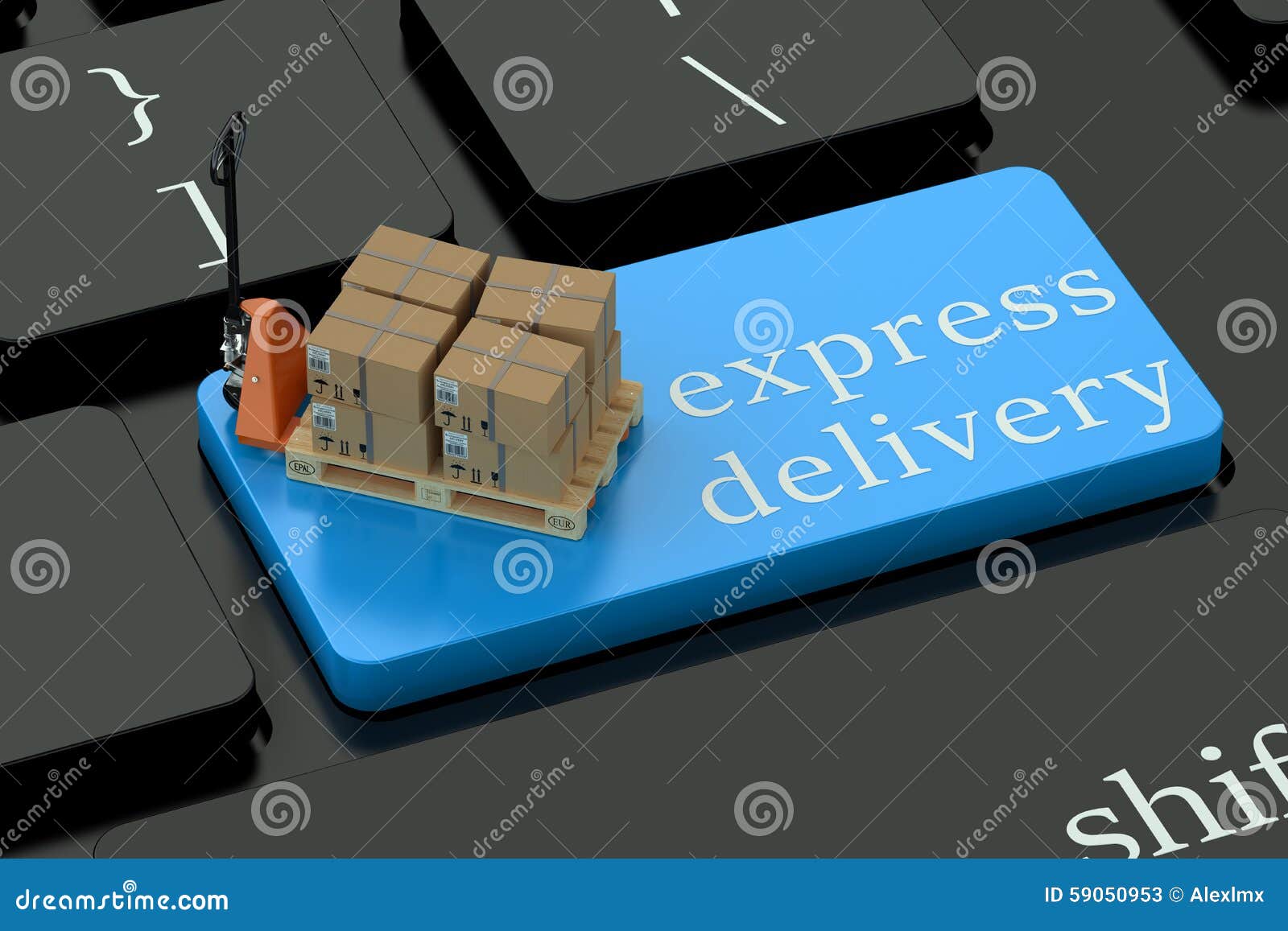 Express Delivery Concept on Keyboard Button Stock Illustration ...