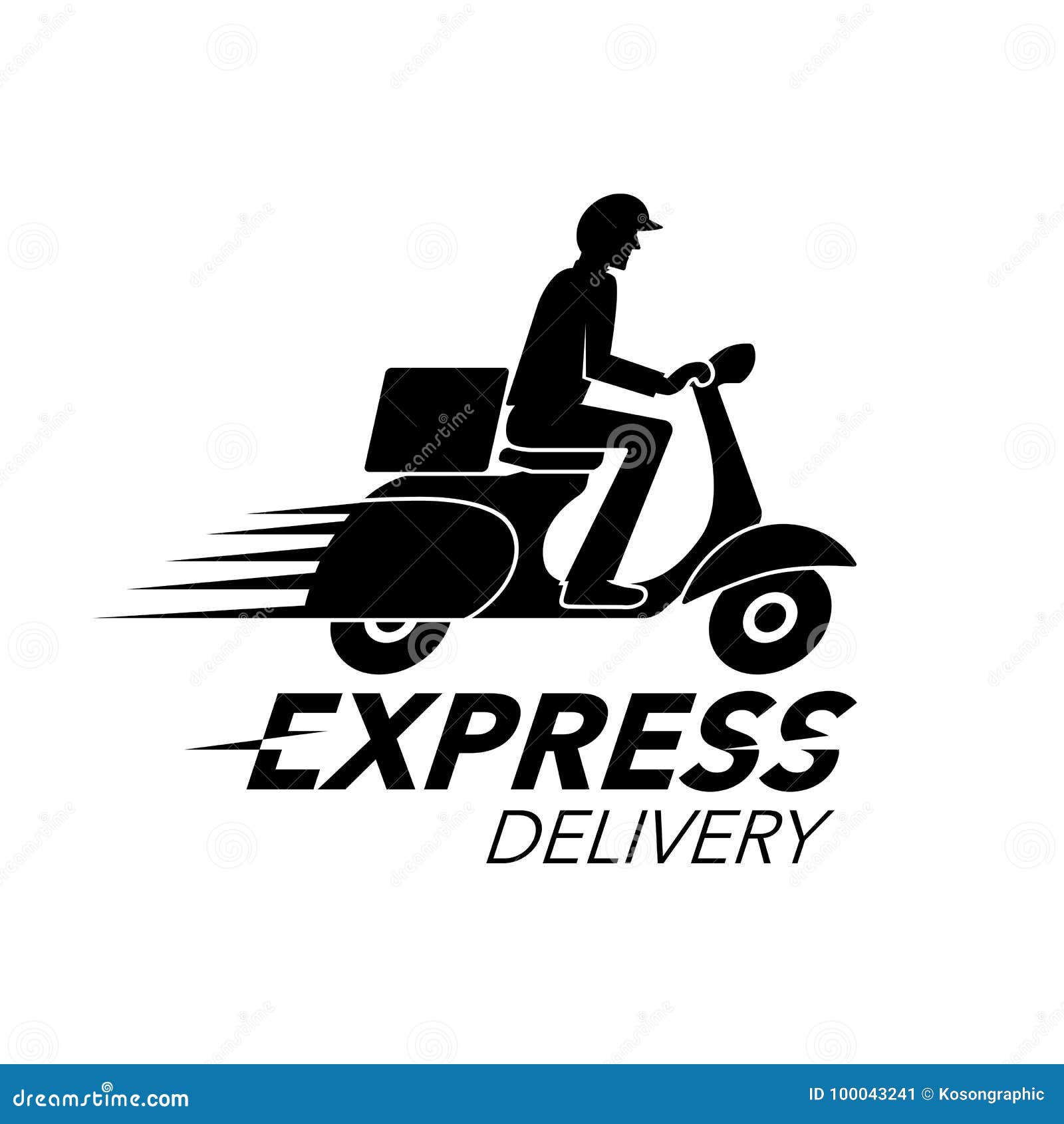 Express Delivery Icon Concept. Scooter Motorcycle Service, Order Stock ... Express Delivery Icon Concept. Scooter Motorcycle Service, Order Stock ...