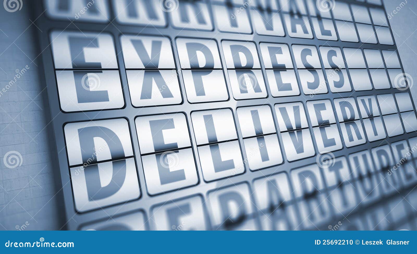 Express Delivery Information on Display Board Stock Illustration ...