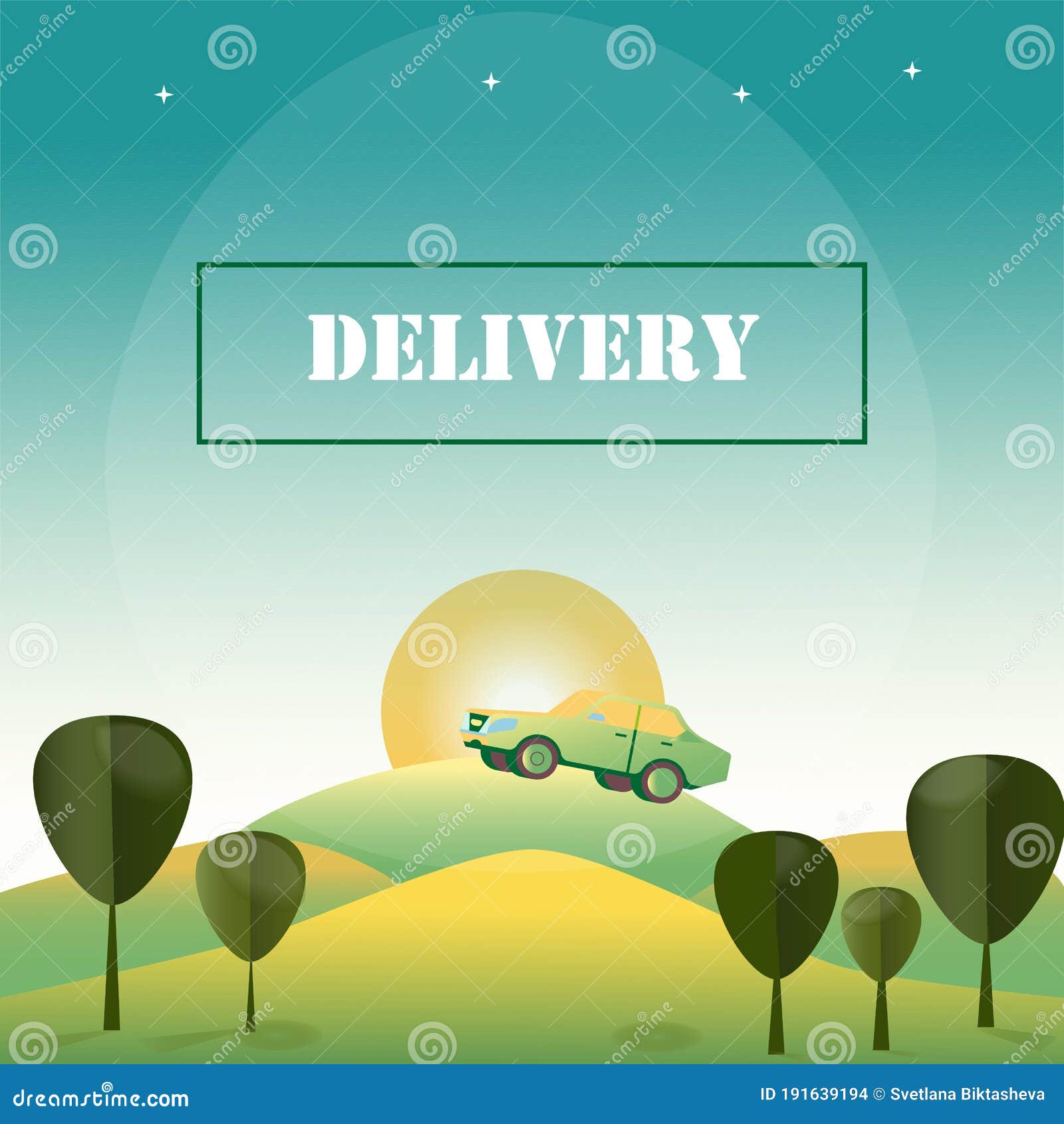 Express Delivery of a Machine Transporting Parcels Per Item. Stock ...