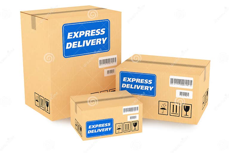 Express delivery packages stock illustration. Illustration of express ...