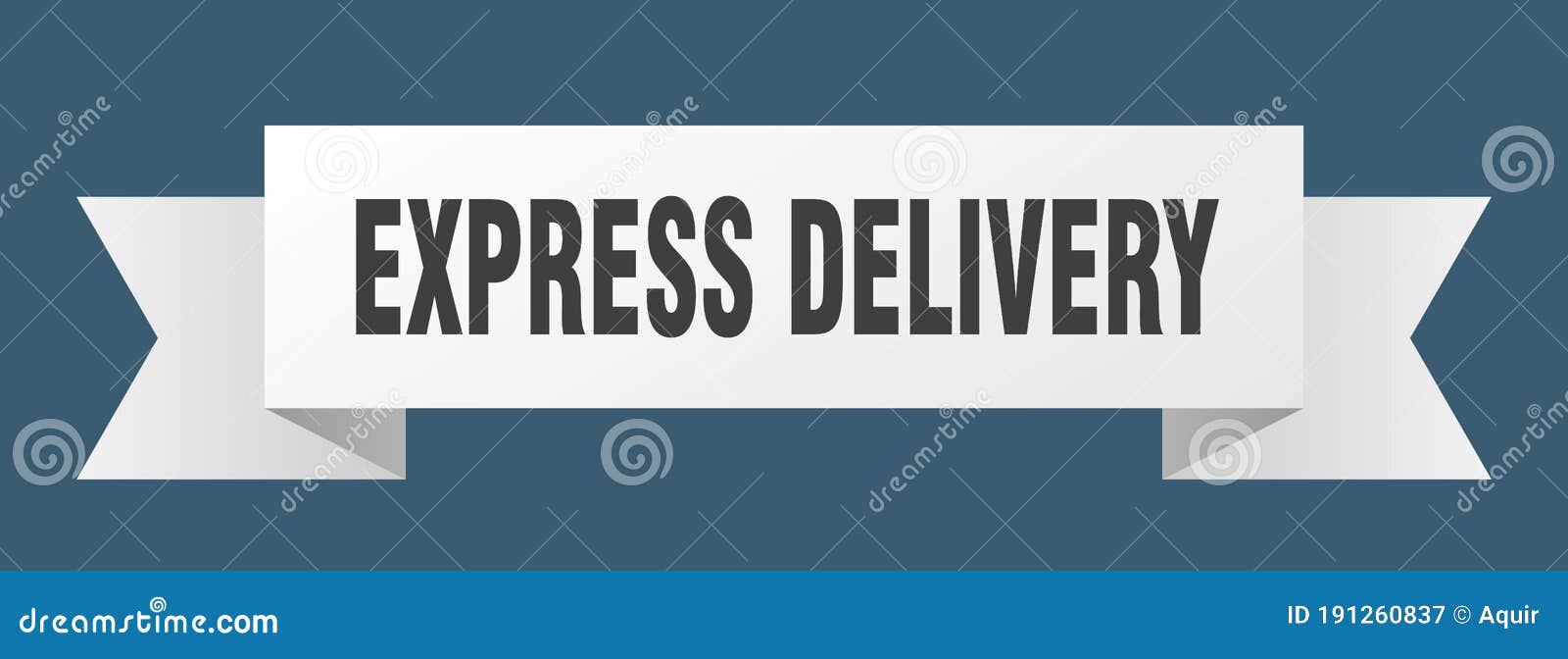 Express delivery ribbon. stock vector. Illustration of white - 191260837