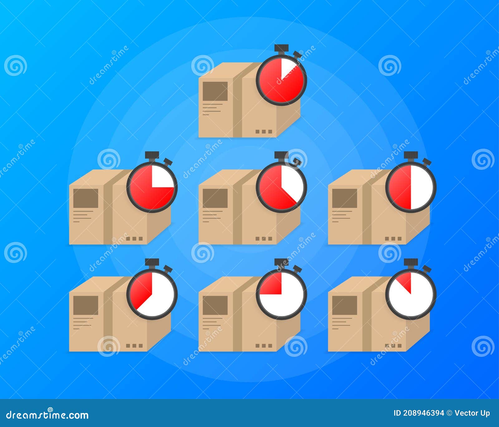 Express Delivery Service Logo. Fast Time Delivery Parcel with Stopwatch ...