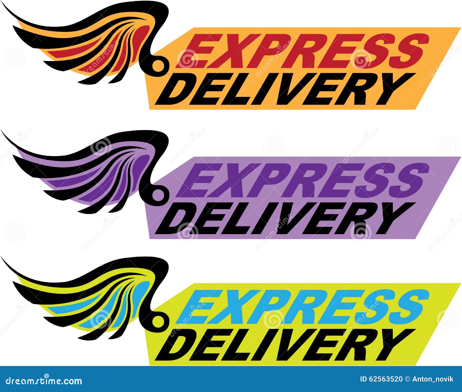 Express Delivery Sign with a Wing Vector Stock Vector - Illustration of ...