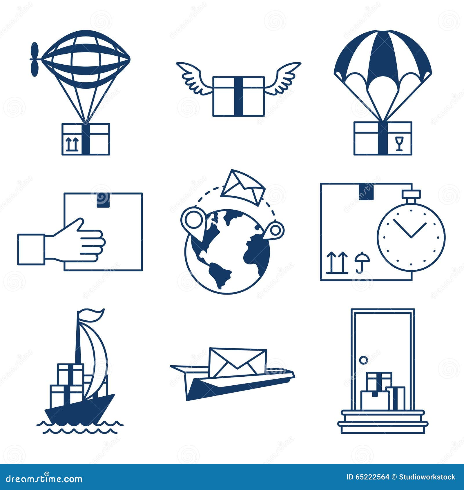 Express Delivery Symbols. Worldwide Shipping. Stock Vector ...