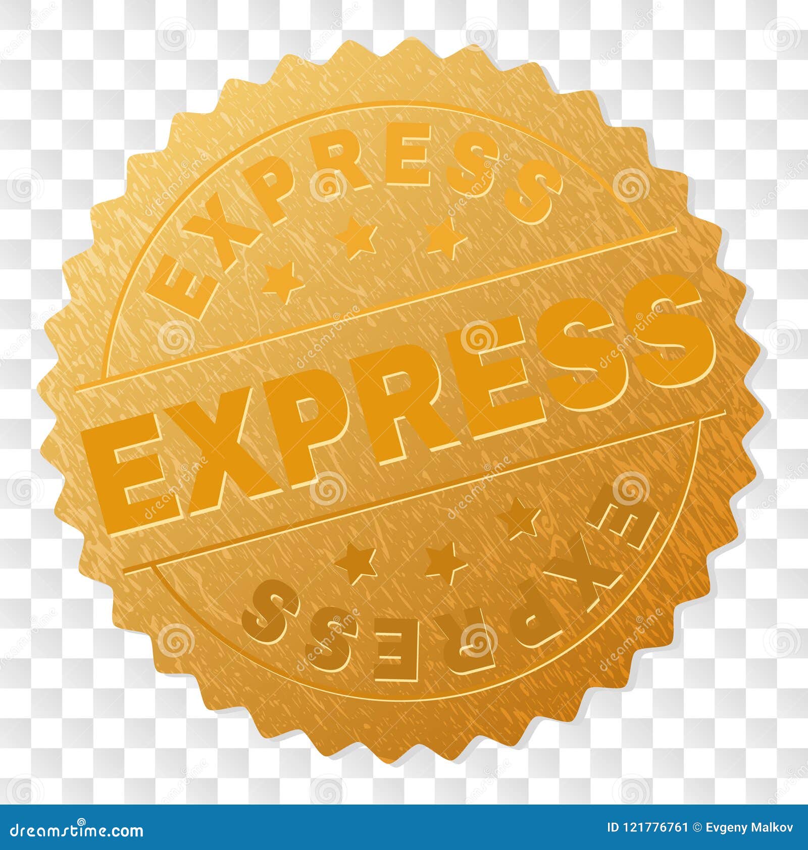 Golden EXPRESS Badge Stamp stock vector. Illustration of stamp - 121776761