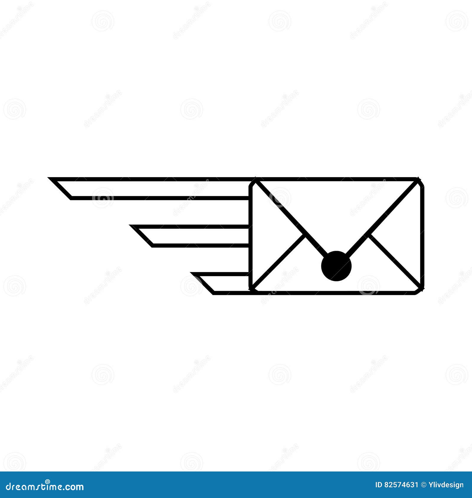 Express Letter Icon, Outline Style Stock Vector - Illustration of ...