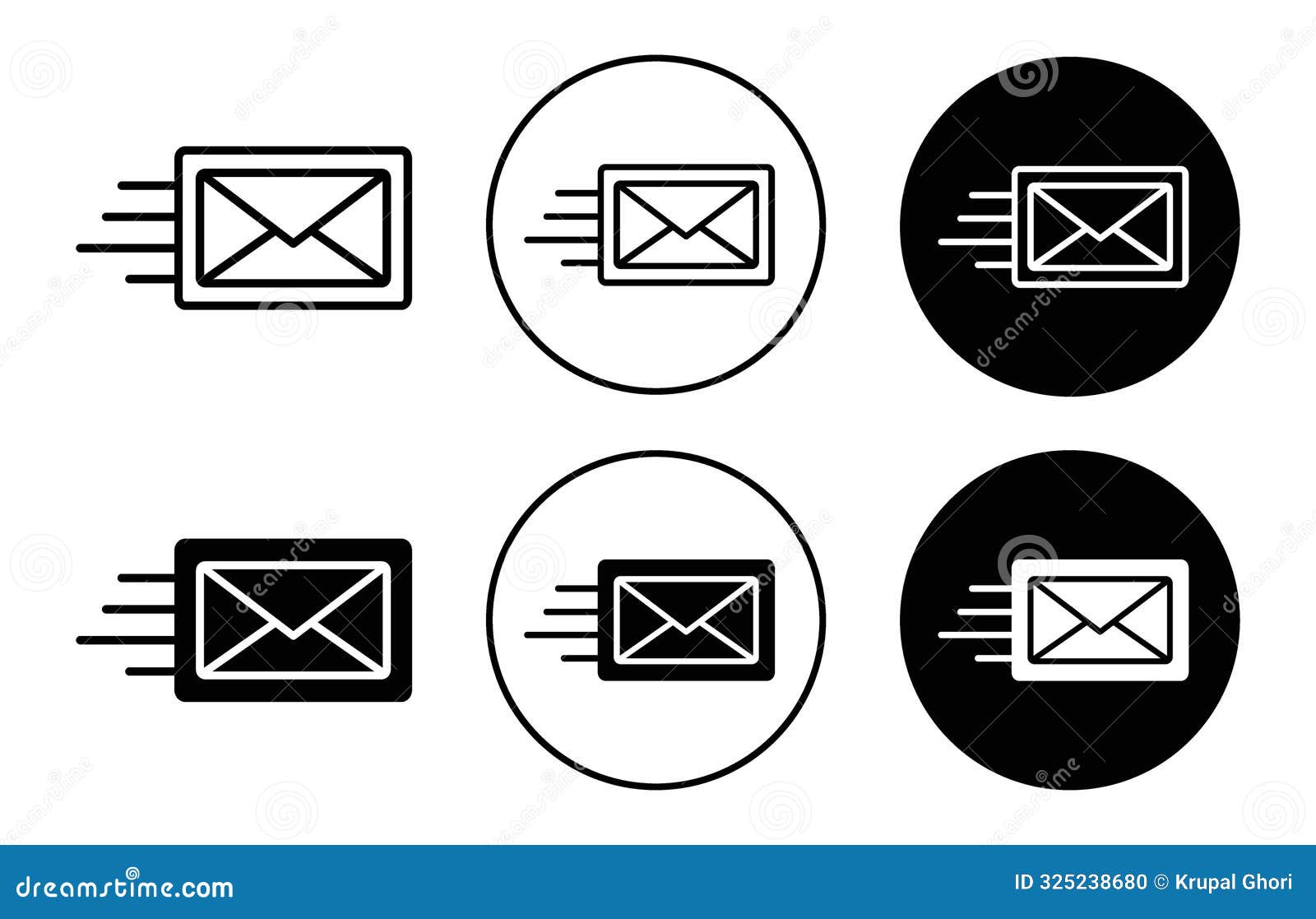 Express Mail Icon Outline Flat Icon Stock Vector - Illustration of line ...