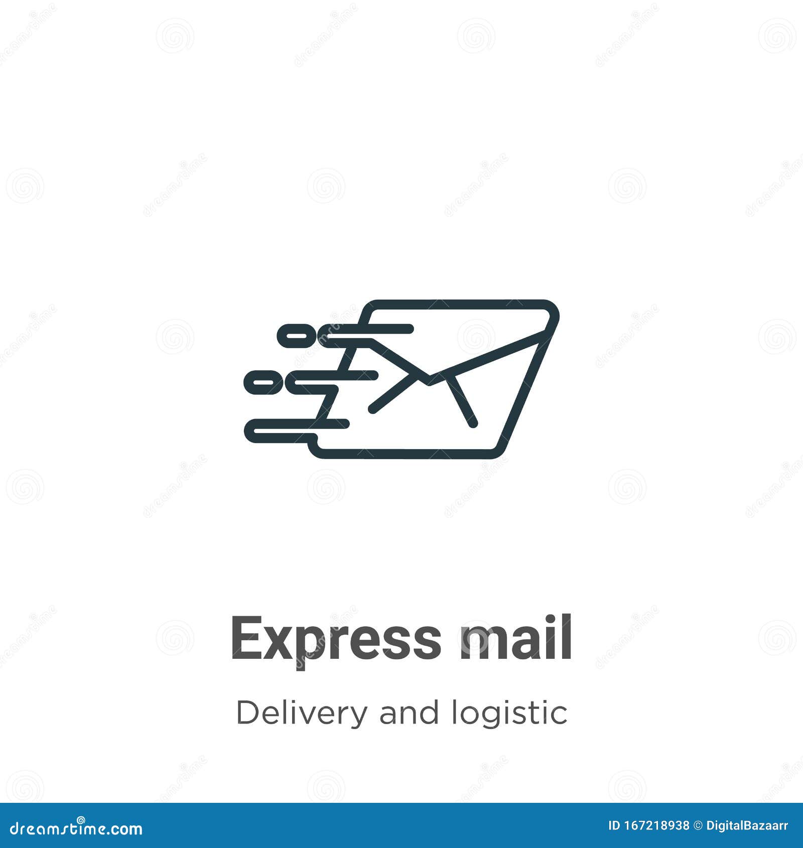 Express Mail Outline Vector Icon. Thin Line Black Express Mail Icon ...