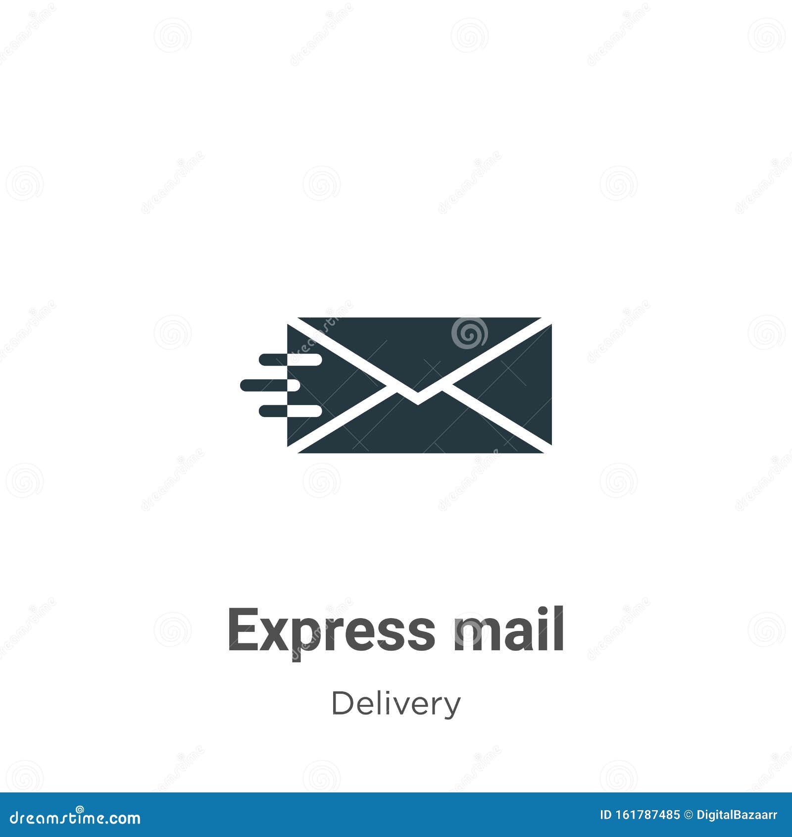 Express Mail Vector Icon on White Background. Flat Vector Express Mail ...