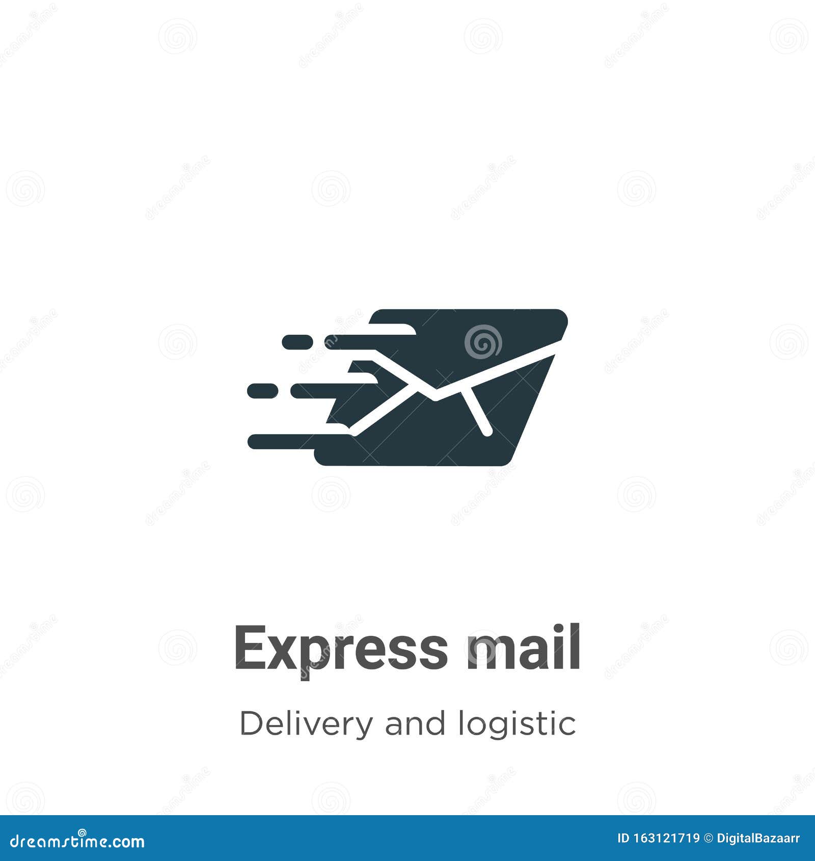 Express Mail Vector Icon on White Background. Flat Vector Express Mail ...