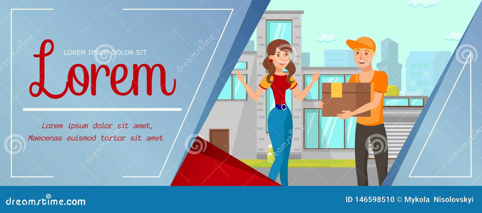 Express Parcel Delivery. Parcel, Cash Register, Post Office. Cartoon ...