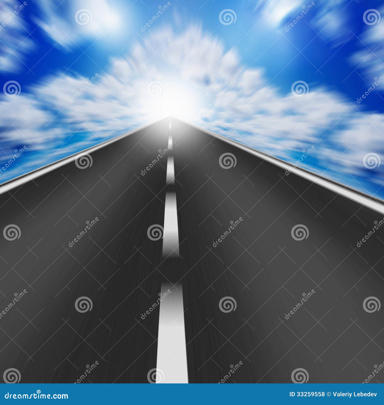 Express Road Disappearing Over the Horizon Stock Illustration ...