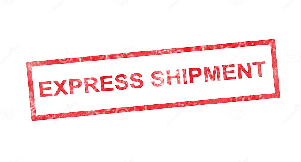 Express Shipment in Red Rectangular Stamp Stock Illustration ...
