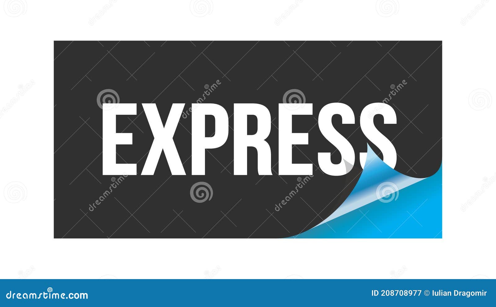EXPRESS Text Written on Black Blue Sticker Stock Illustration ...
