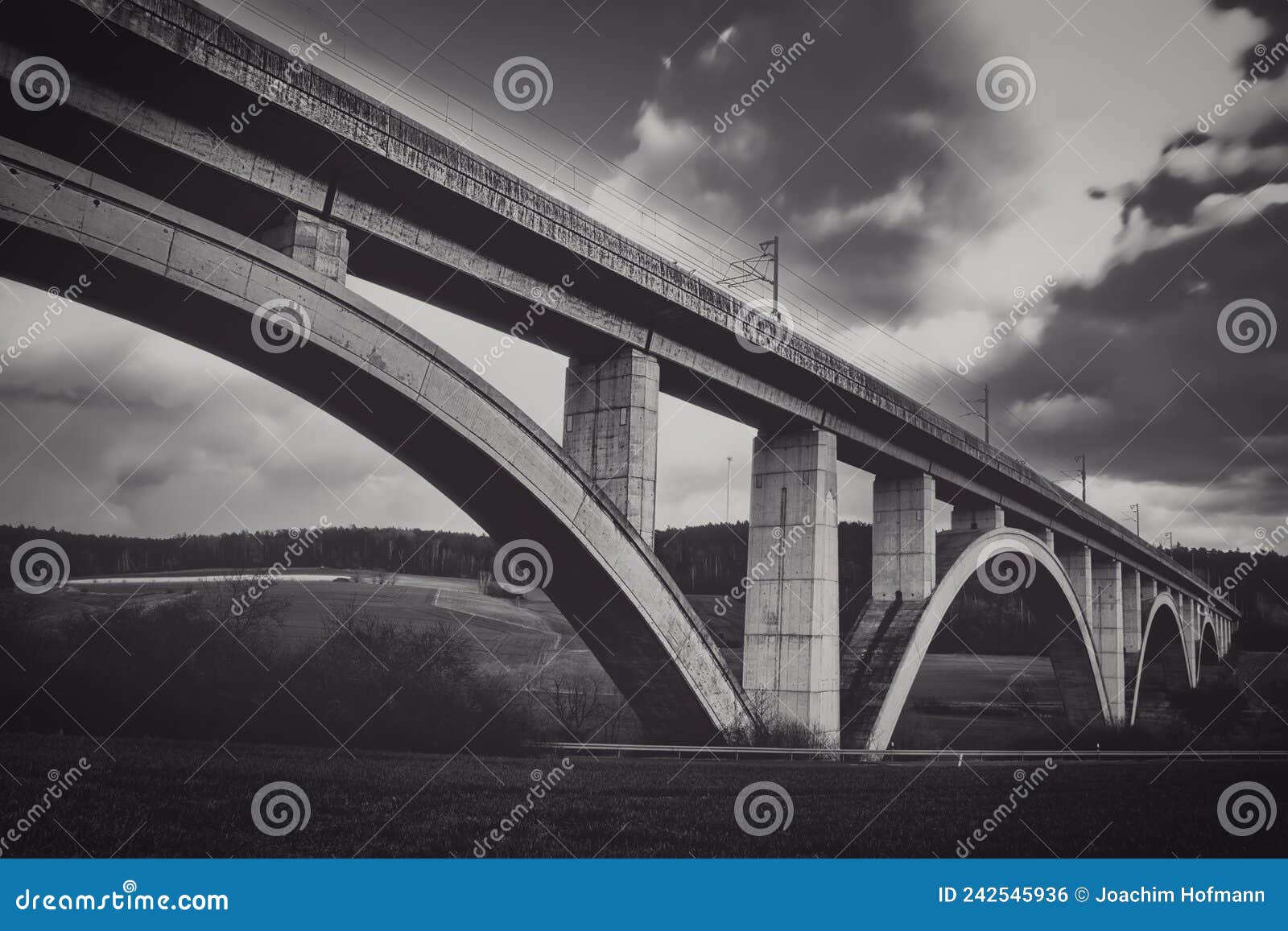 Express Train Arch Bridge Made of Concrete Stock Photo - Image of ...