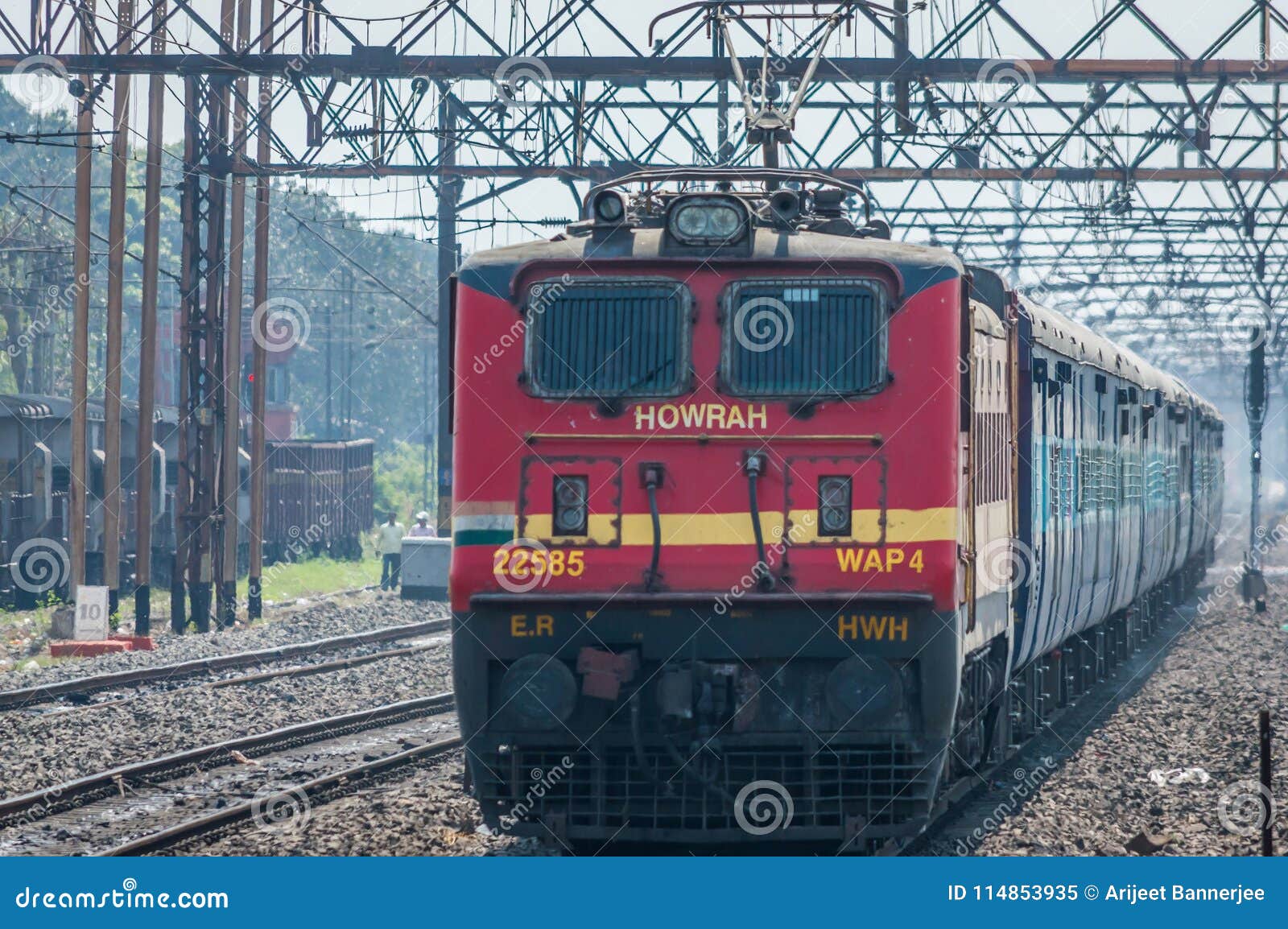 Express Train Pulled by an Electric Locomotive Engine Editorial Image ...