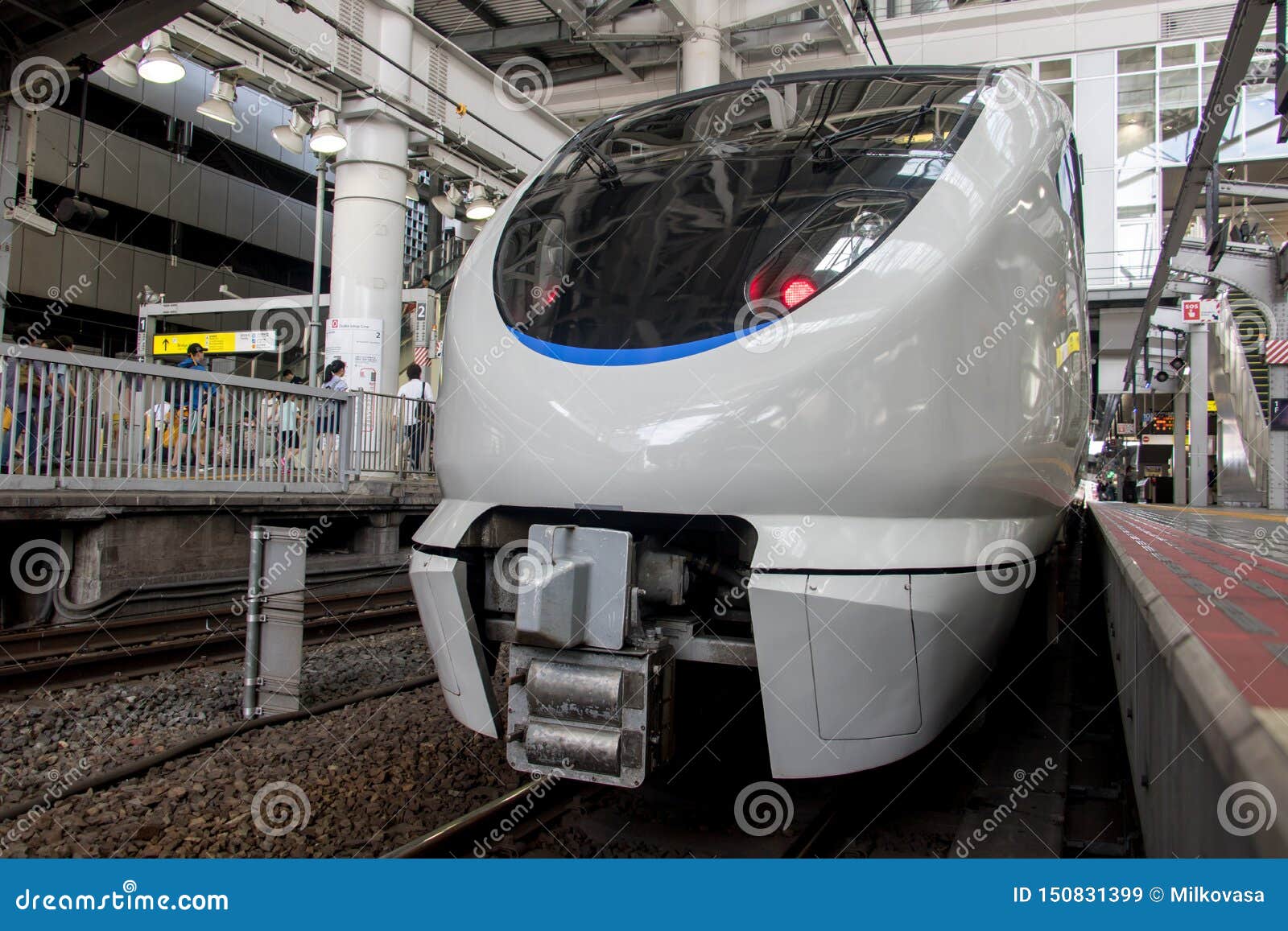 The Express Train Stands on the Platform Stock Image - Image of osaka ...