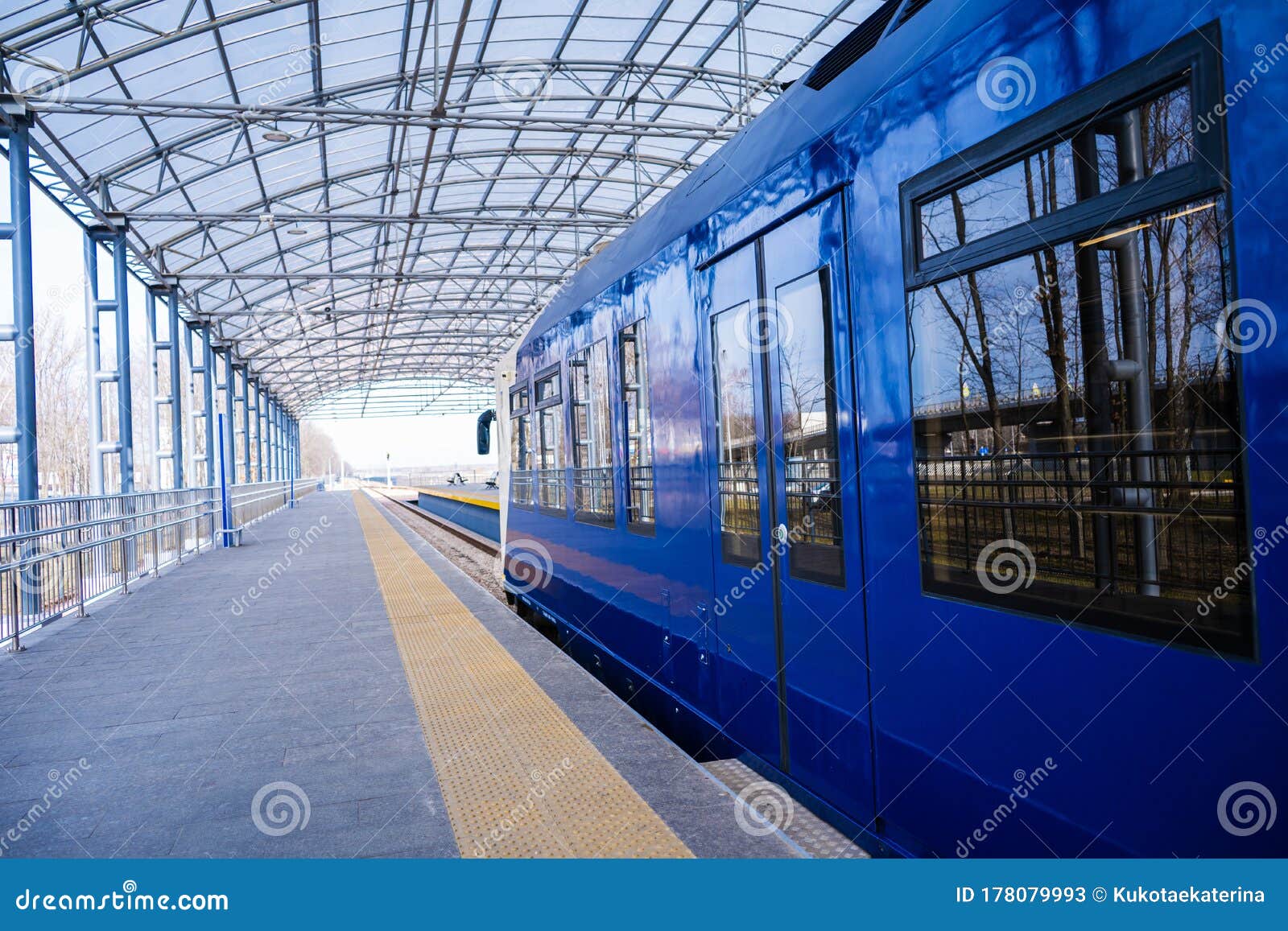 Express Train at the Train Station. without People, an Empty Train ...