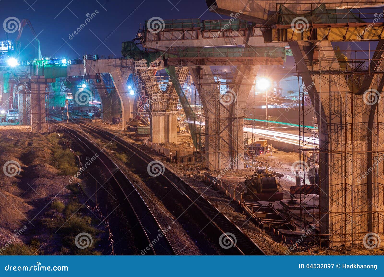 Express Way Construction Site Stock Image - Image of light ...
