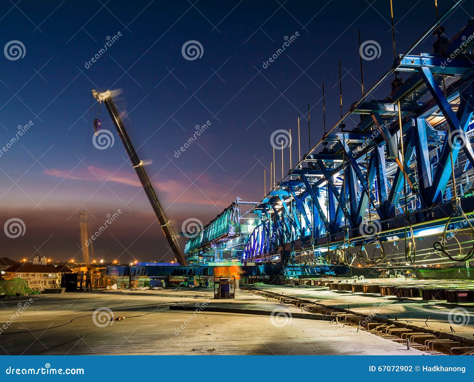 Express Way Construction Site at Twilight Stock Photo - Image of urban ...
