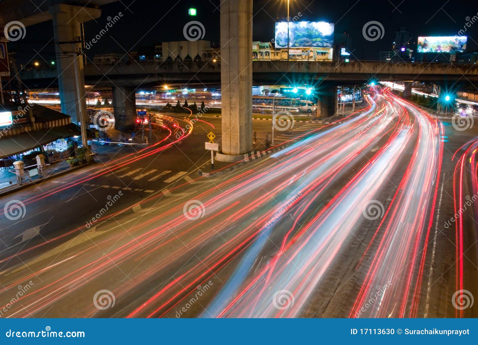 Express way in the night stock photo. Image of headlight - 17113630