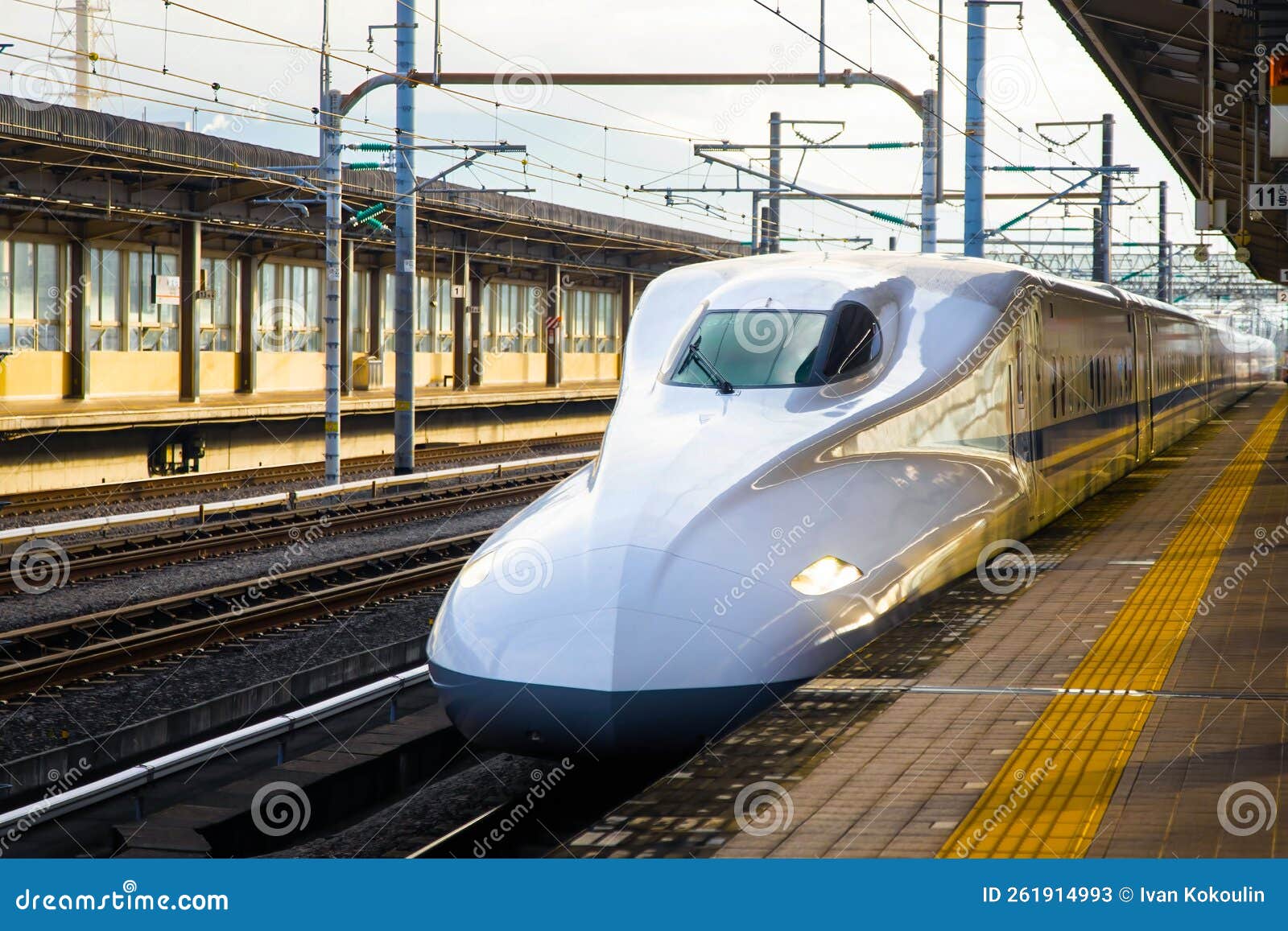 Express Bullet Train at Track Boarding in Japan Stock Image - Image of ...