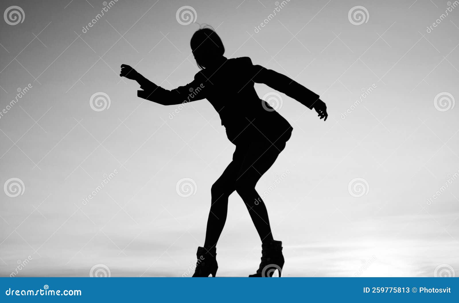 Express Yourself. Woman Silhouette on Evening Sky. Woman Ballet Dancer ... Express Yourself. Woman Silhouette on Evening Sky. Woman Ballet Dancer ...