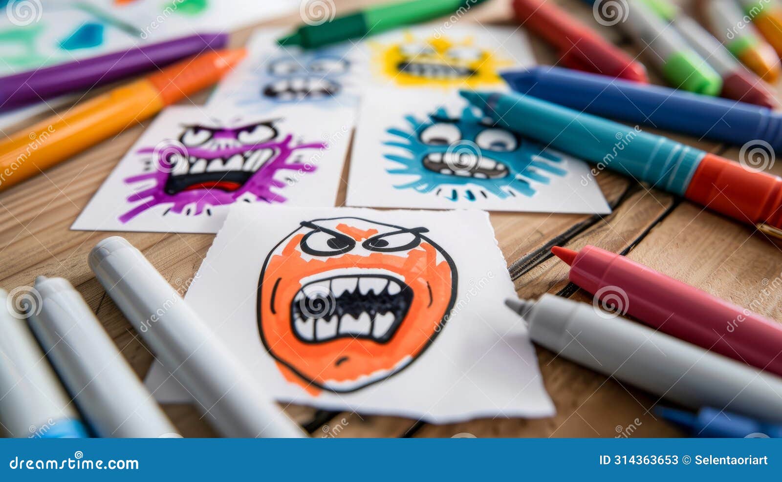 Expressing Emotions through Marker Art Stock Illustration ...