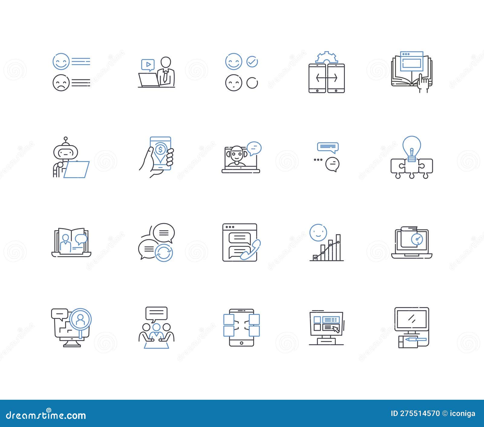 Expressing Ideas Line Icons Collection. Articulating, Communicating ...