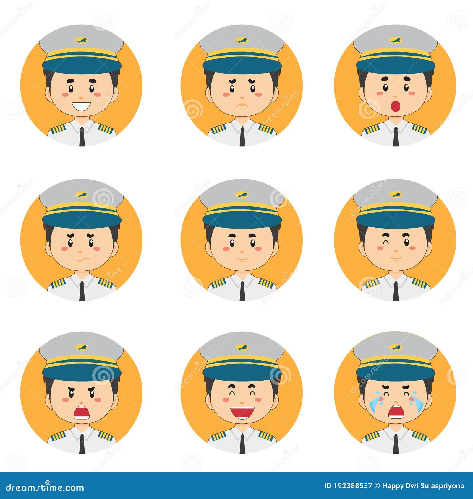 Pilot Avatar People Icon Cartoon Vector | CartoonDealer.com #127663487