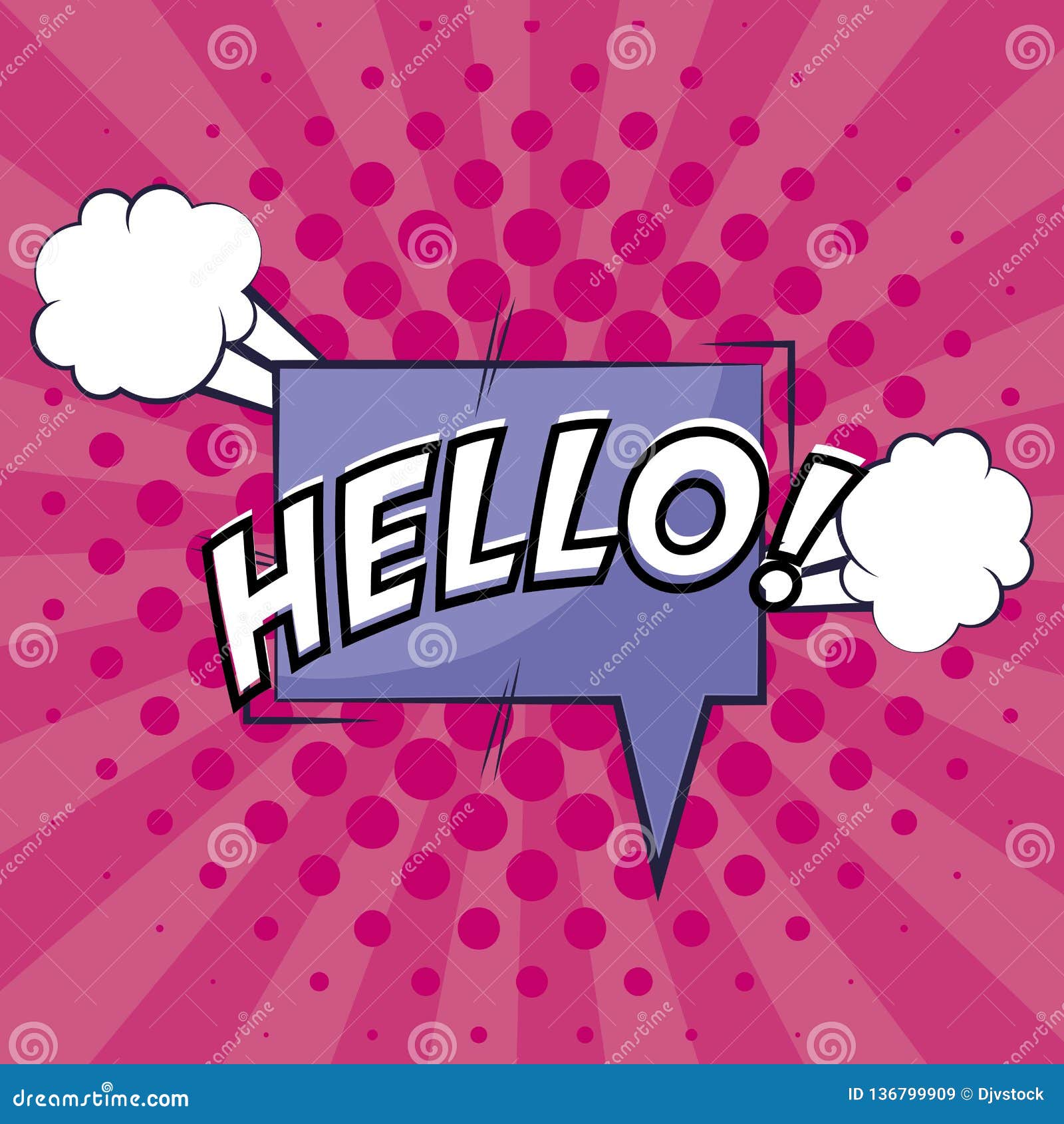 Expression Bubble with Hello Pop Art Style Stock Vector - Illustration ...
