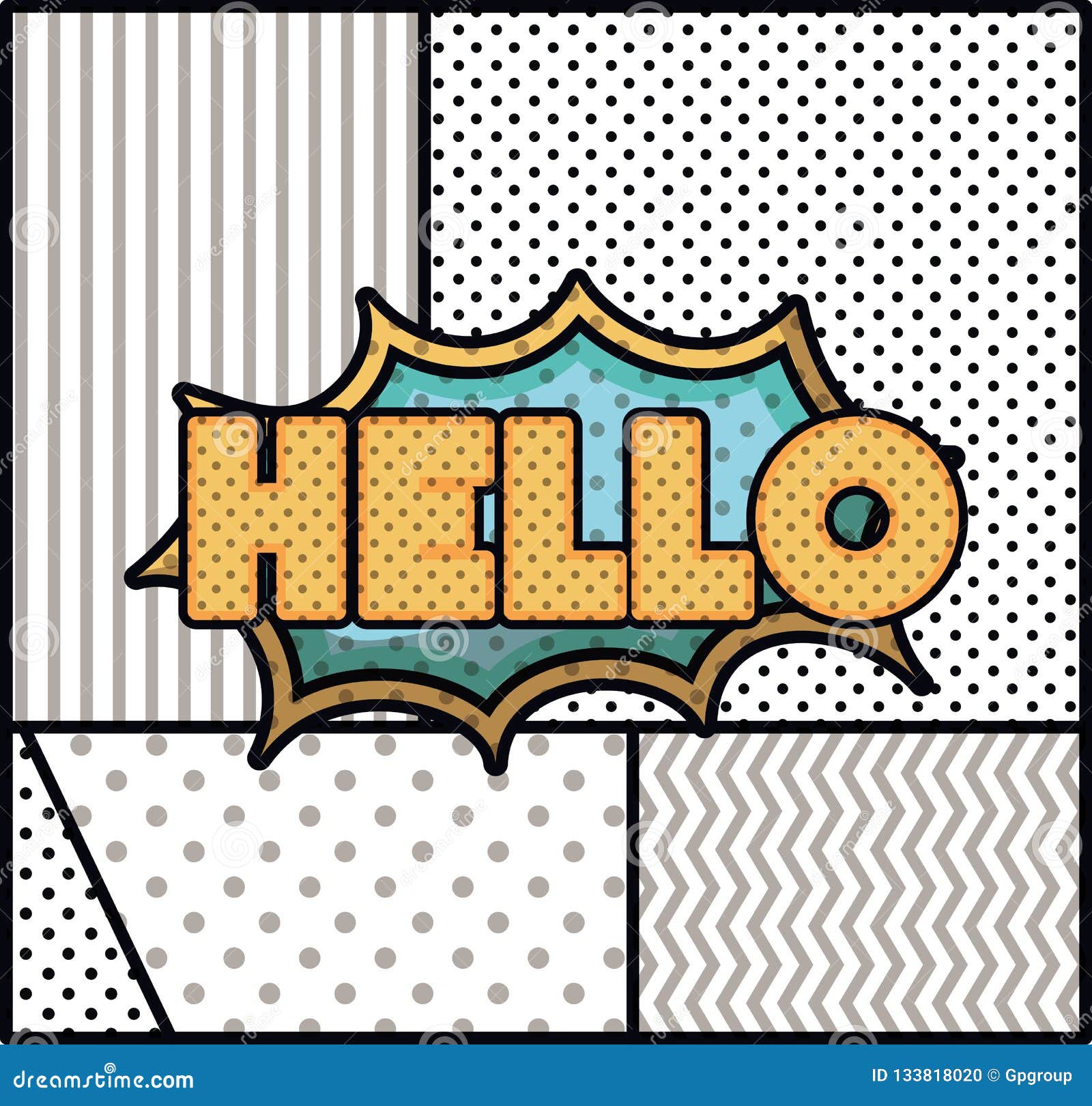 Expression Bubble with Hello Pop Art Style Stock Vector - Illustration ...