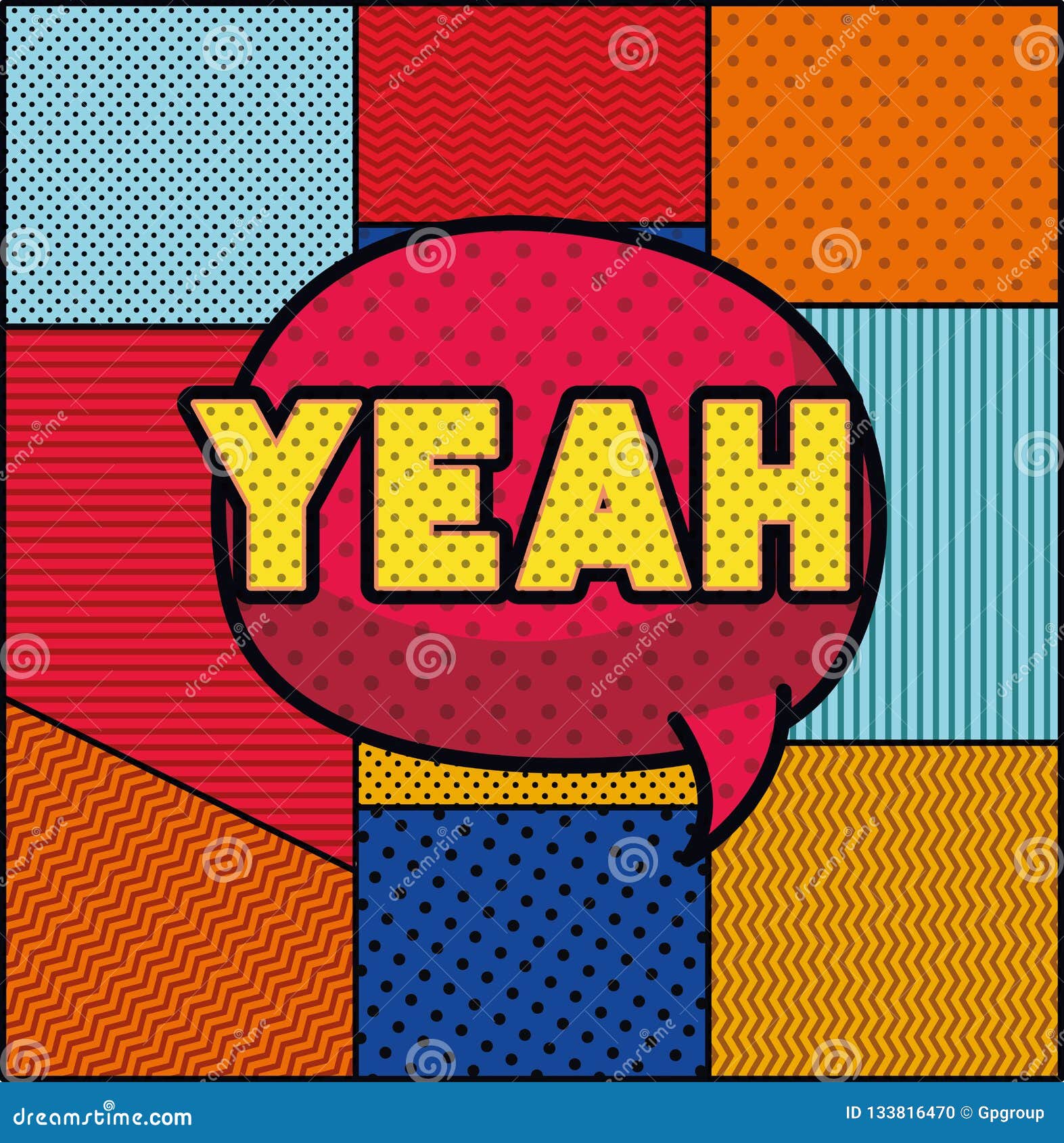 Expression Bubble with Yeah Pop Art Style Stock Vector - Illustration ...