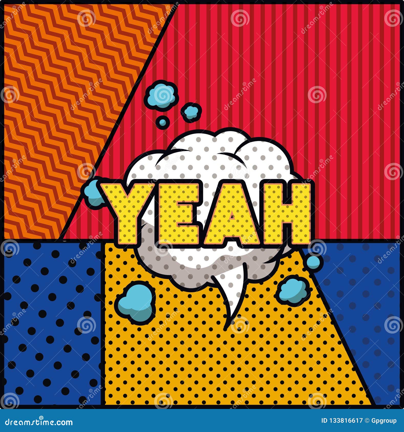 Expression Bubble with Yeah Pop Art Style Stock Vector - Illustration ...