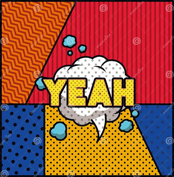 Expression Bubble with Yeah Pop Art Style Stock Vector - Illustration ...