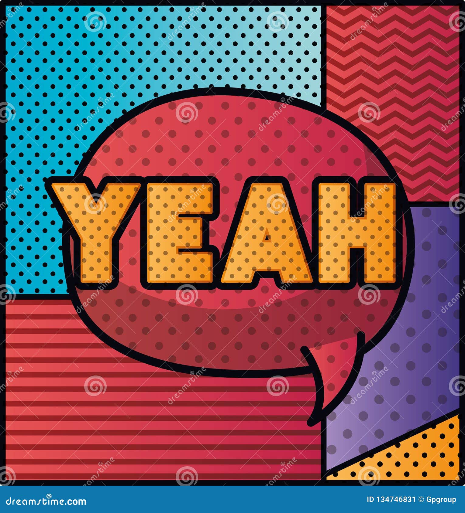 Expression Bubble with Yeah Pop Art Style Stock Vector - Illustration ...