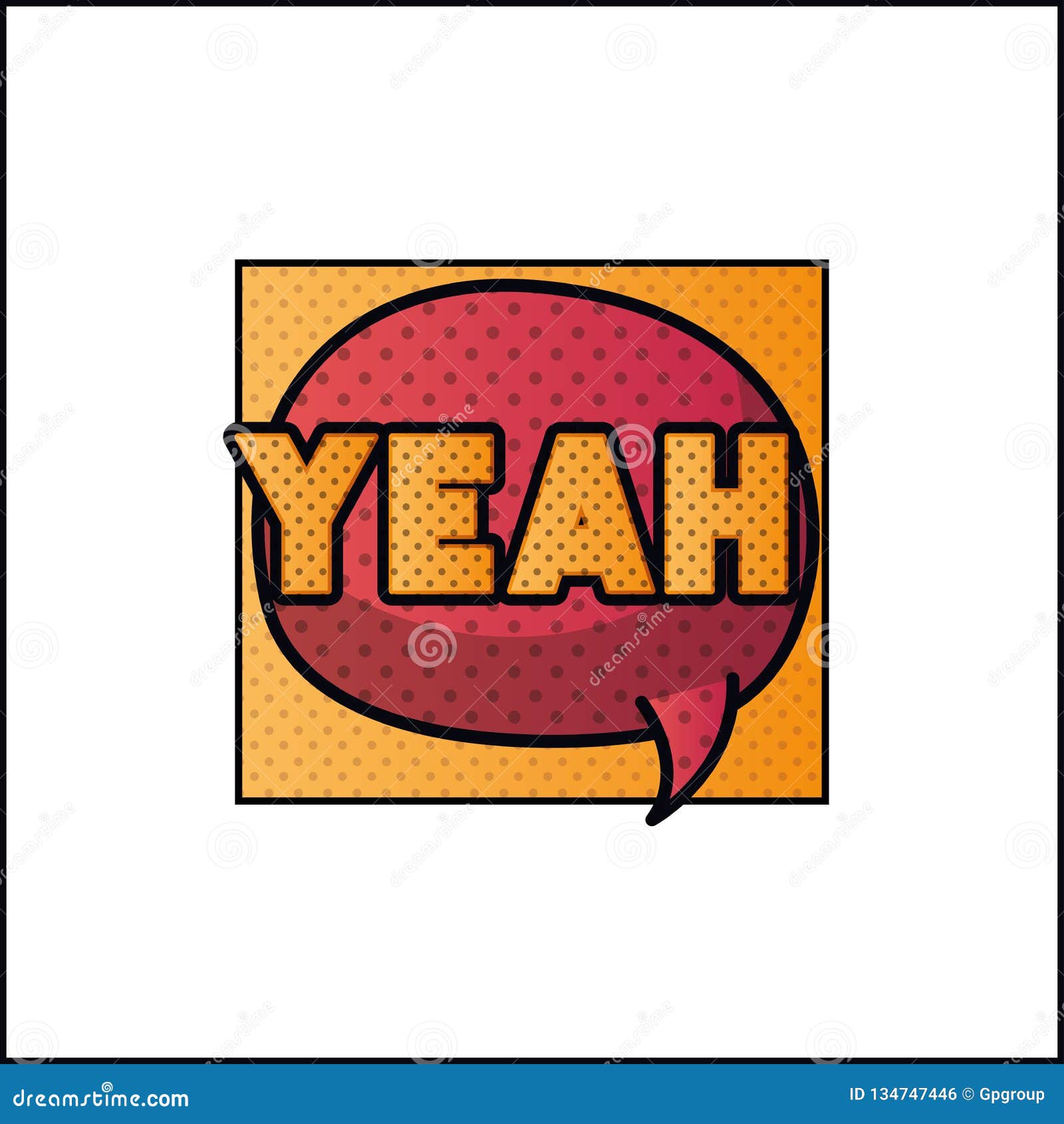 Expression Bubble with Yeah Pop Art Style Stock Vector - Illustration ...