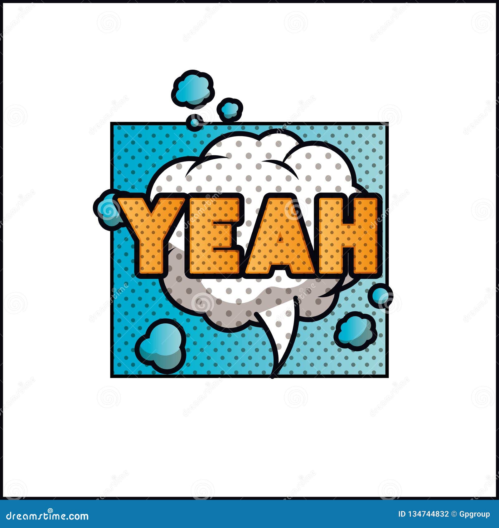 Expression Bubble with Yeah Pop Art Style Stock Vector - Illustration ...