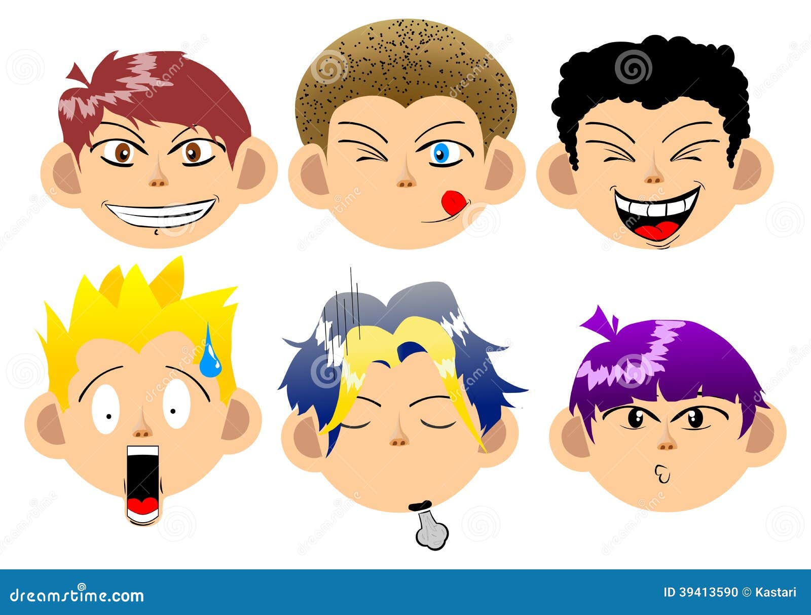 Expression of Children stock illustration. Illustration of character ...