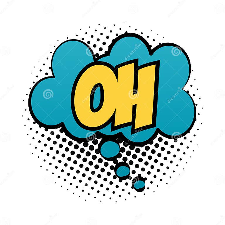Expression Cloud with Oh Word Pop Art Fill Style Stock Vector ...