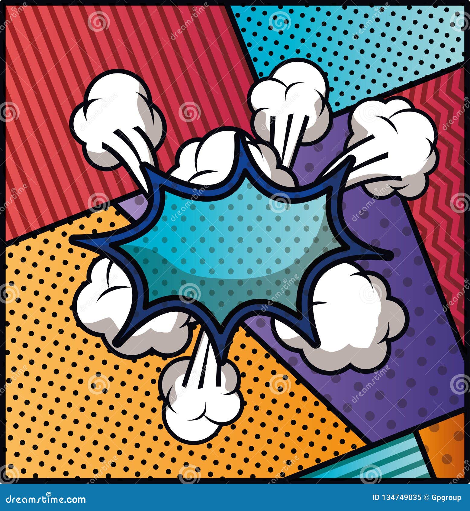 Expression Cloud with Set Patterns Pop Art Style Stock Vector ...