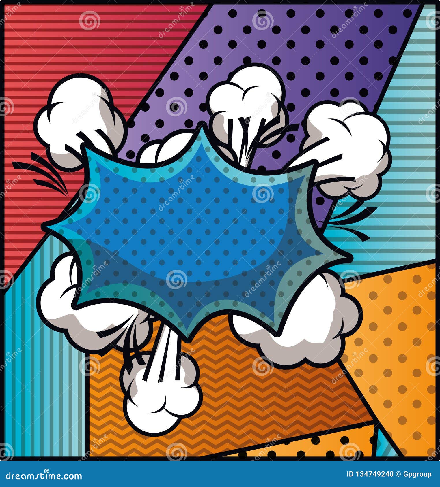 Expression Cloud with Set Patterns Pop Art Style Stock Vector ...