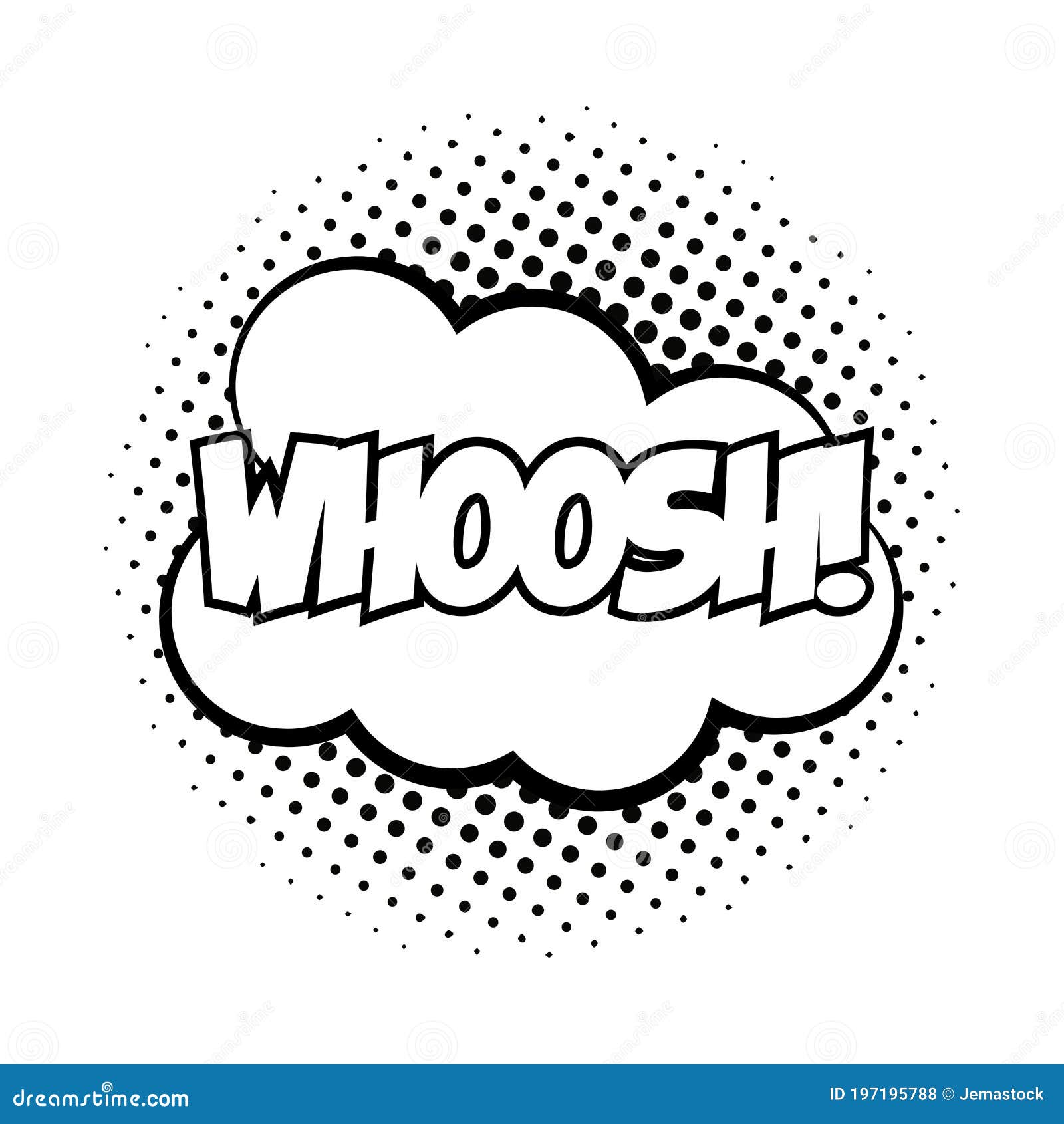 Expression Cloud with Whoosh Word Pop Art Line Style Stock Vector ...