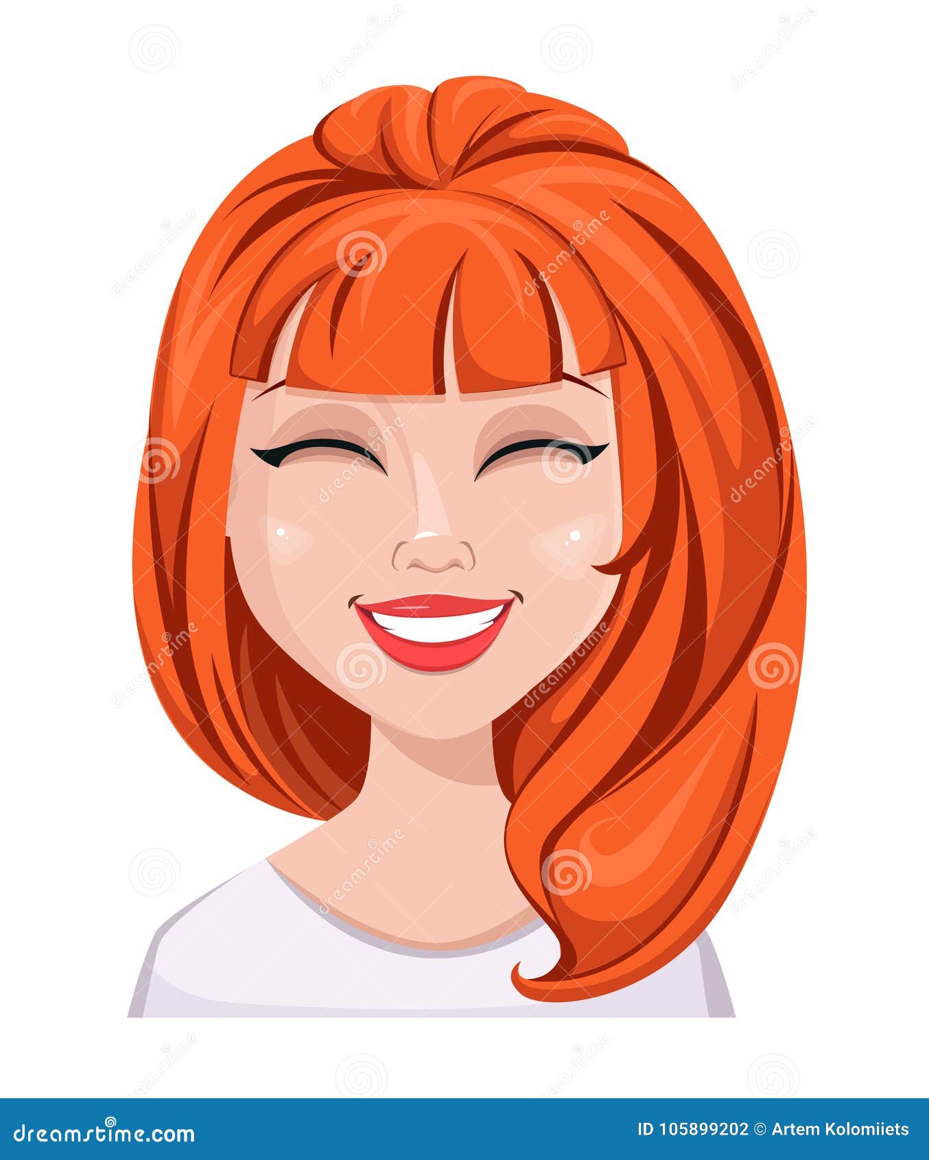 Expression Du Visage D'une Femme Rousse - Riant Illustration de Vecteur ...