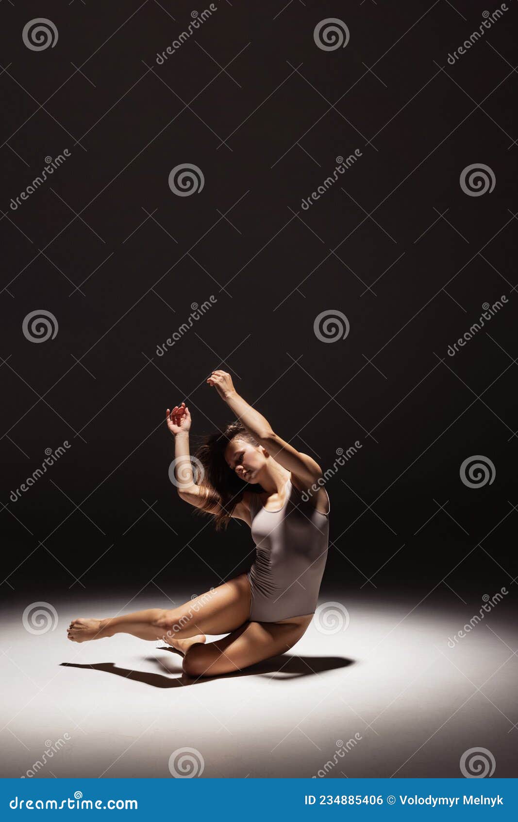 Dynamic Portrait of Young Flexible Contemp Dancer Dancing Isolated on ...