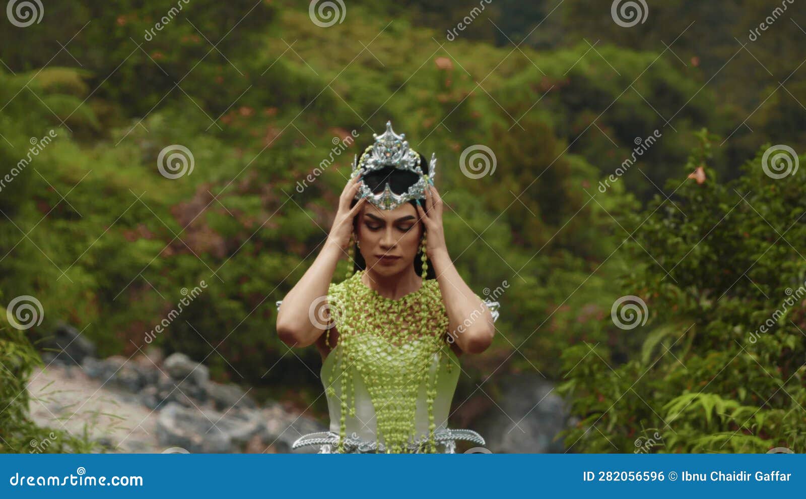 Expression of Fear and Worry from a Royal Princess with a White Crown ...