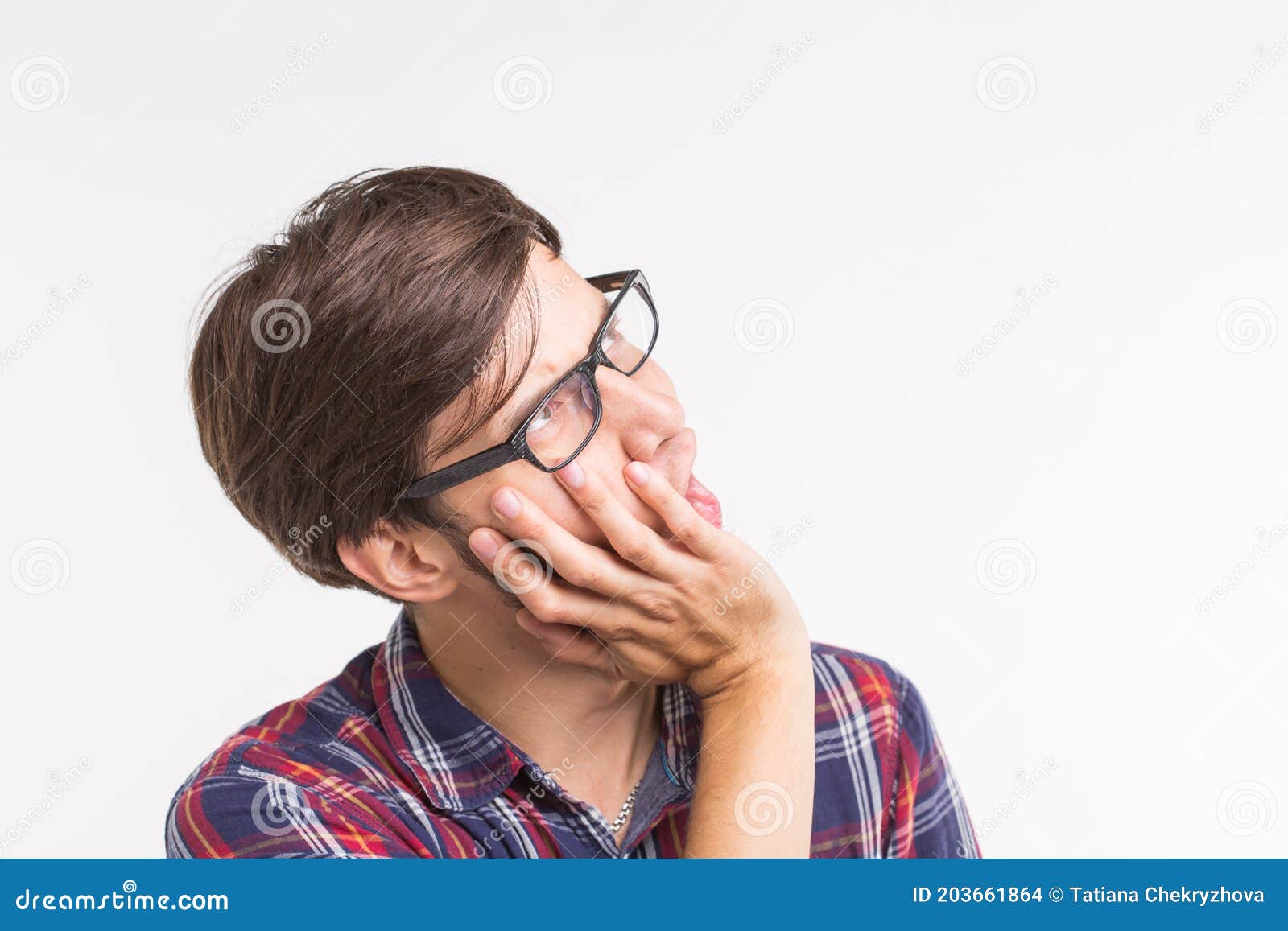 Expression and Gesture Concept - Handsome Man with Awkward Face Stock ...